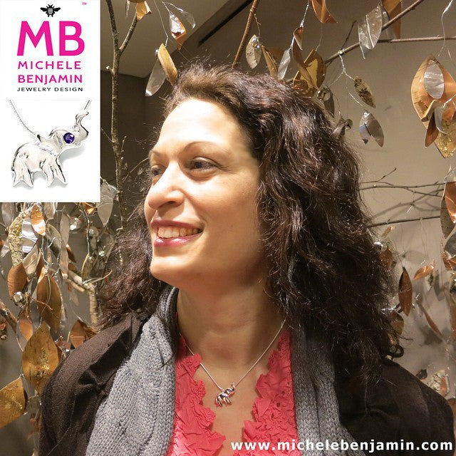 18K Rose Gold Plated Sterling Silver Amethyst Elephant Necklace 16 ...