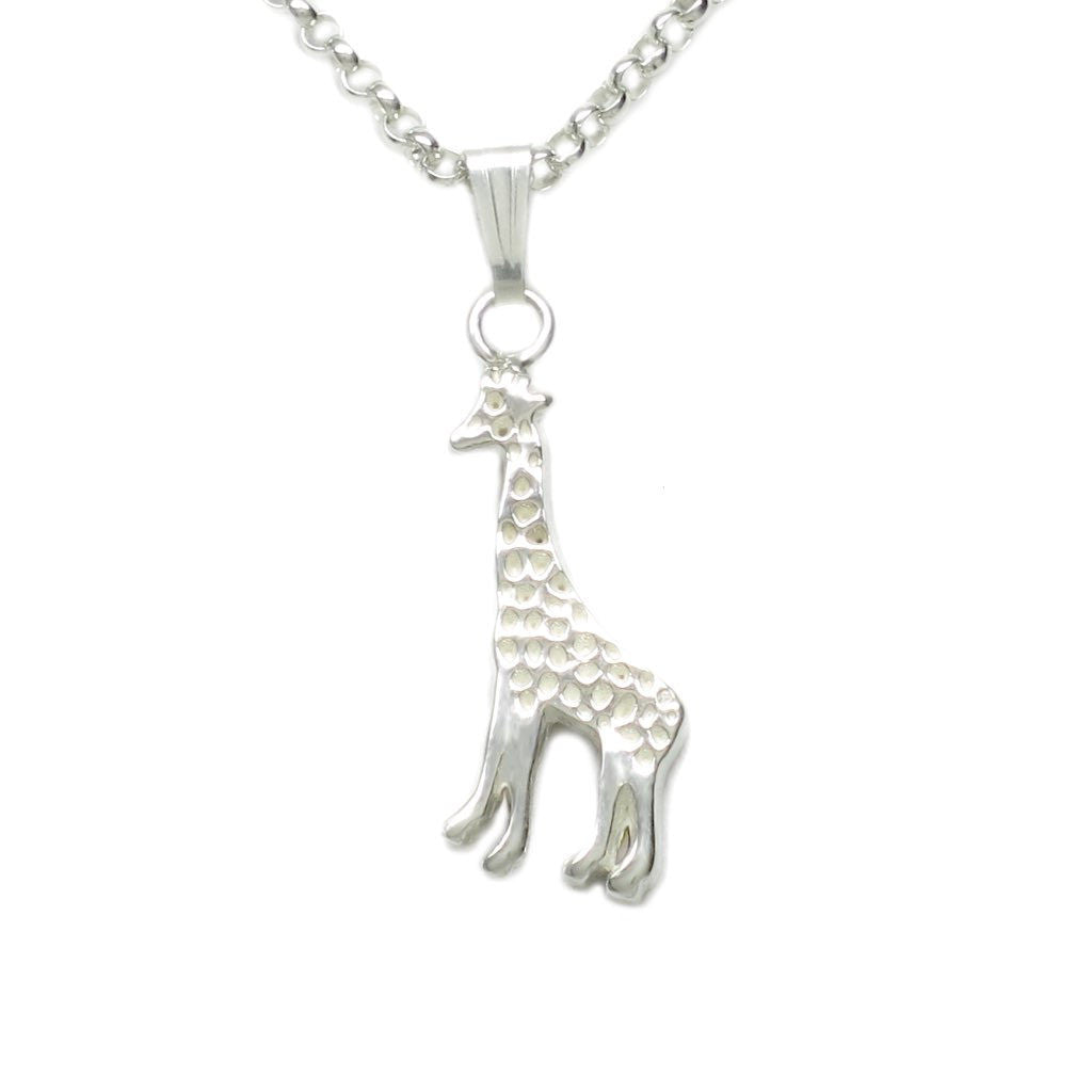 Sterling Silver Tiny Giraffe Post Earrings and Necklace, Matched Set ...