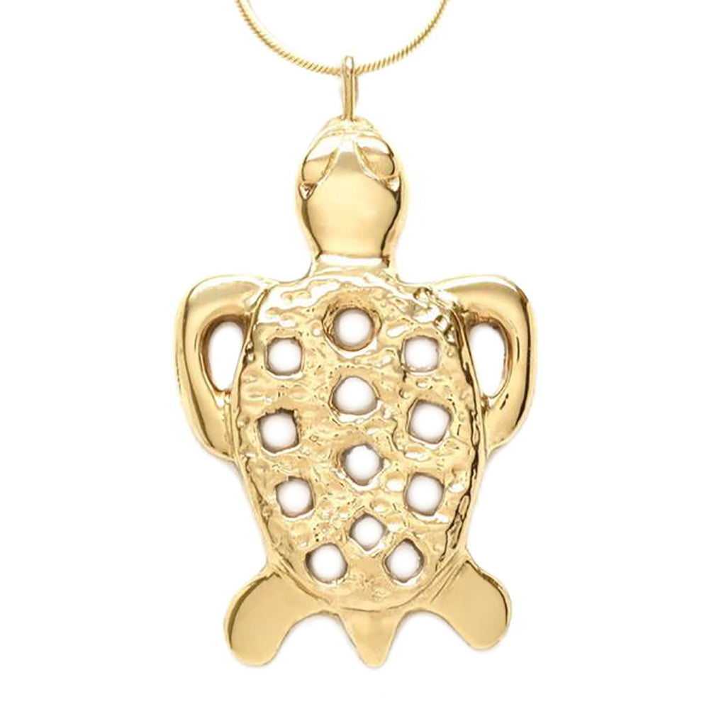 18K Gold Plated Bronze Tortoise Pendant Necklace 18 Inch L | Michele ...